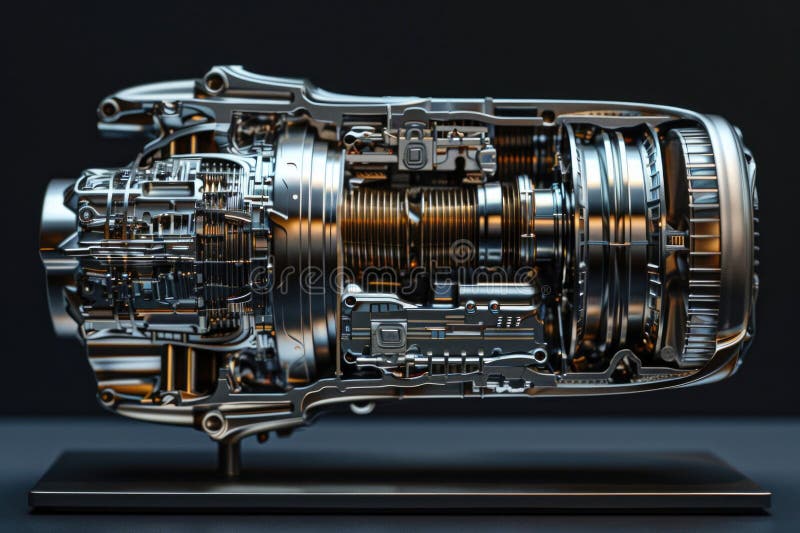 Close Up Shot of a Jet Engine on a Stand Stock Image - Image of ...