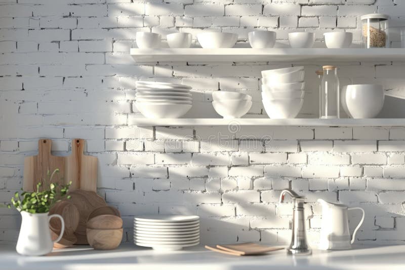 A Close-up Shot of a Kitchen Counter Filled with Various Dishes and ...