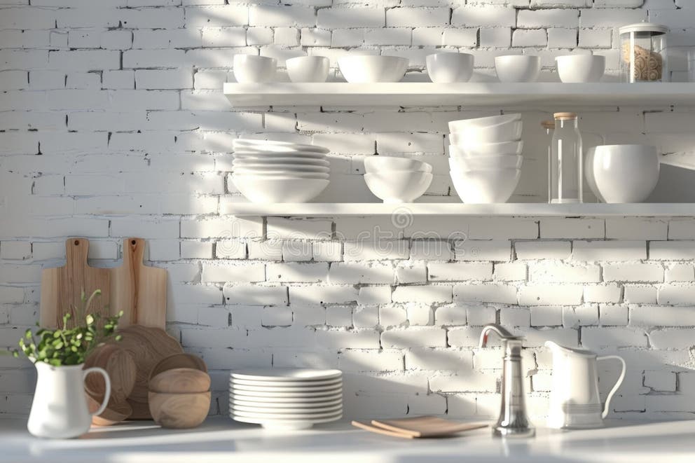 A Close-up Shot of a Kitchen Counter Filled with Various Dishes and ...