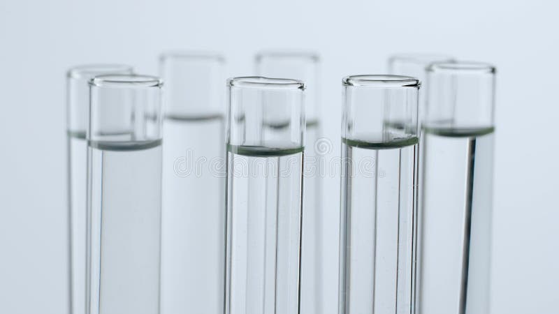 Close Up Shot of Laboratory Glassware on White Background. Test Tubes ...