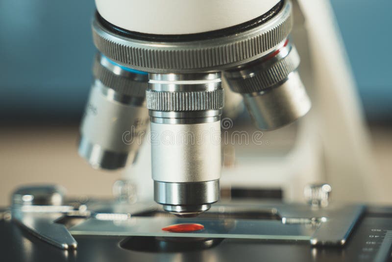 Laboratory microscope stock image. Image of examination - 179451175