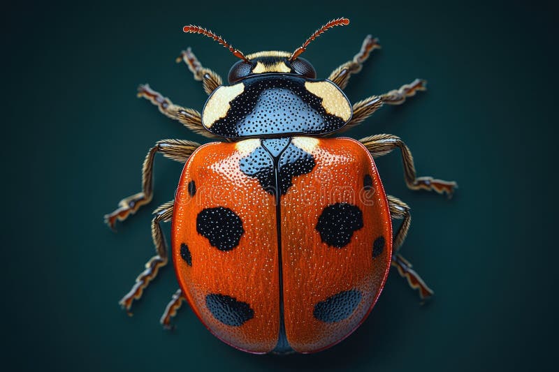 Close-up Shot of a Ladybug Sitting on a Green Surface Stock Photo ...