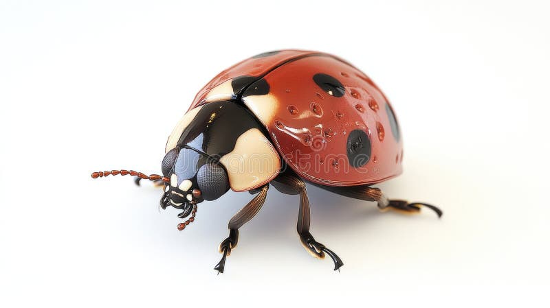 Close-up Shot of a Ladybug Sitting on a White Surface Stock ...