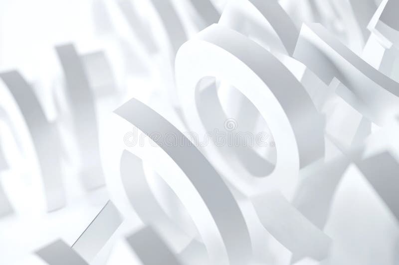 A Close-up Shot of a Large Number of White Paper Letters on a White ...