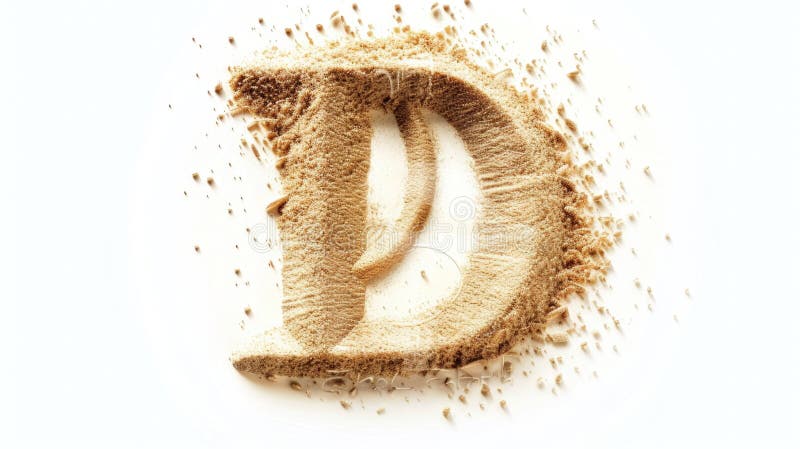 A Close-up Shot of a Letter D Crafted from Sand Stock Image - Image of ...