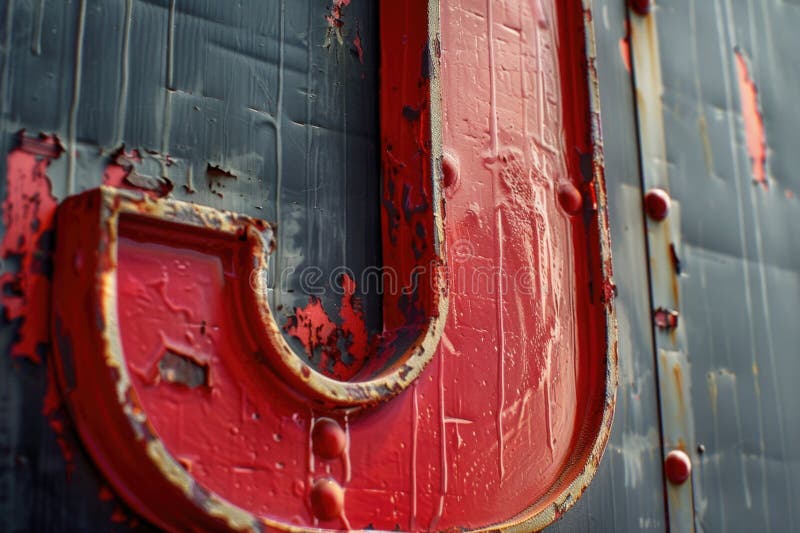 A Close-up Shot of the Letter U Painted on the Side of a Train, with a ...