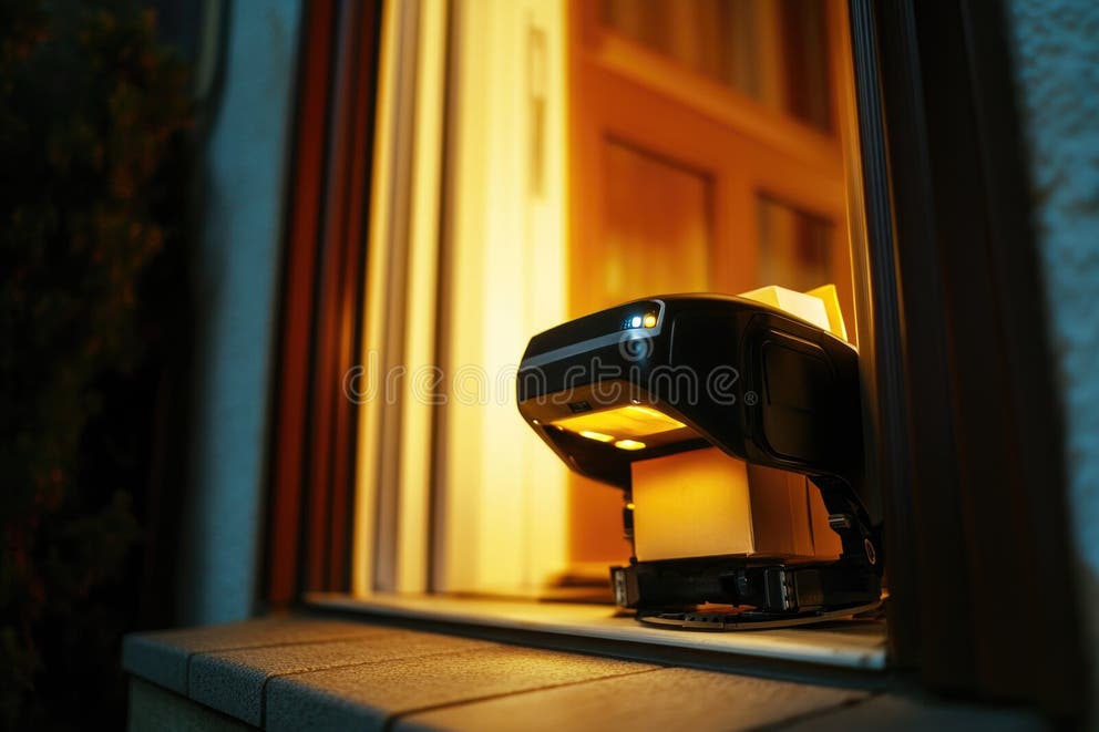A Close-up Shot of a Light on a Window Sill, Perfect for Use in ...