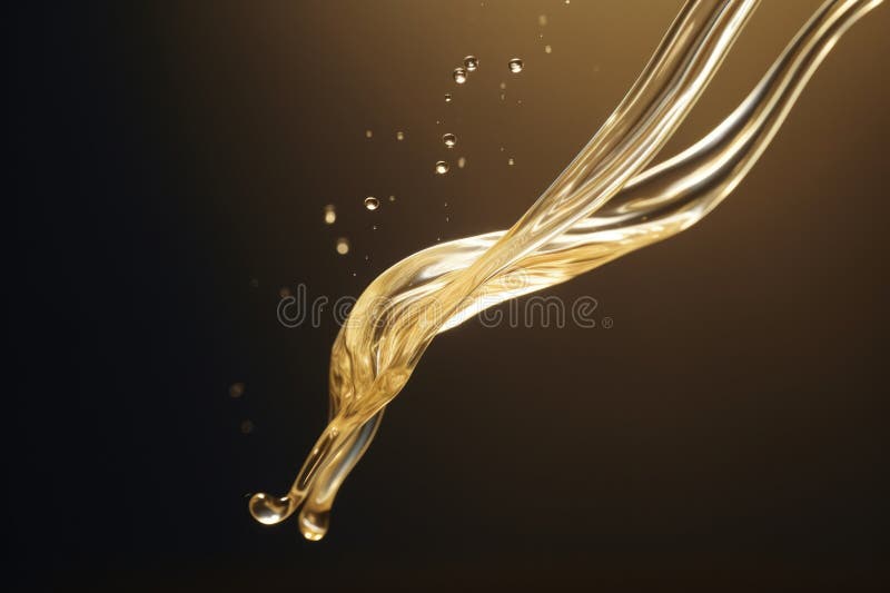 A Close-up Shot of a Liquid Pouring Out of a Bottle, with the Flow and ...