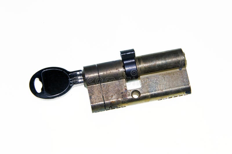 A Close Up Shot of a Lock and a Key Stock Photo - Image of lock, white ...