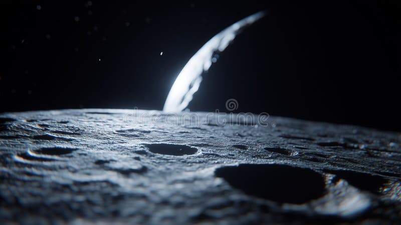 Close-up Shot of Lunar Surface with Deep Craters Stock Photo - Image of ...