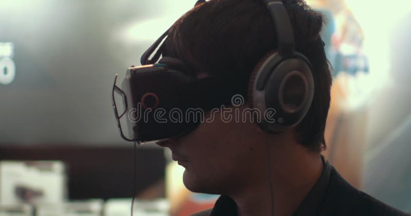 Man Using Augmented Reality Device for Mobiles Stock Photo - Image of ...