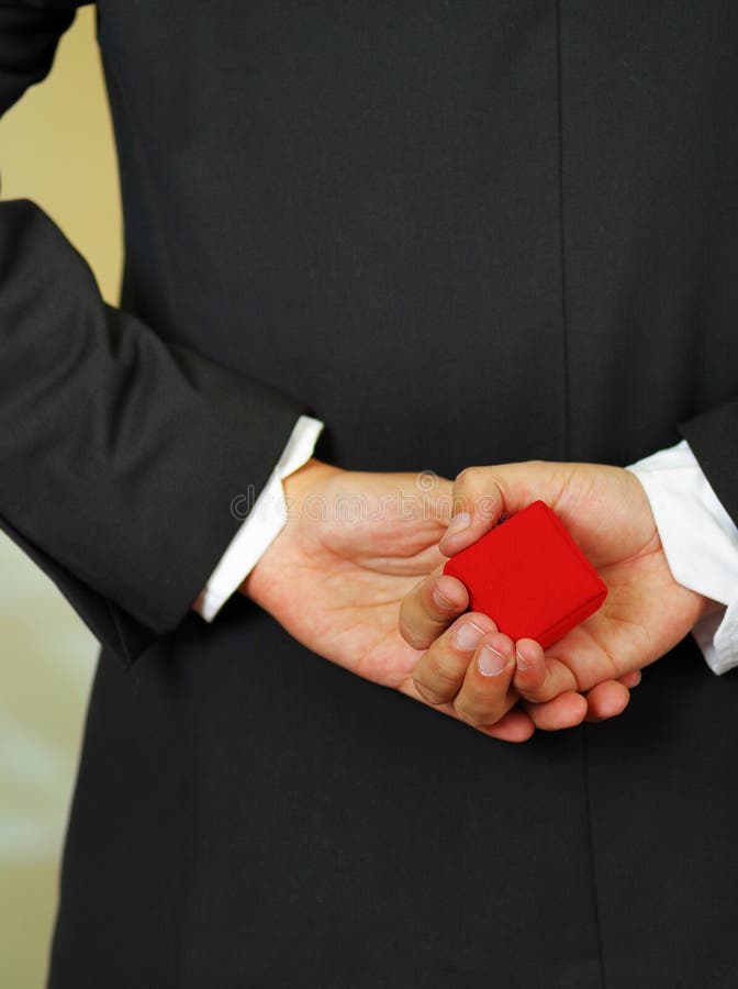 Close Up Shot of Man Holding Ring Box Stock Image - Image of marriage ...