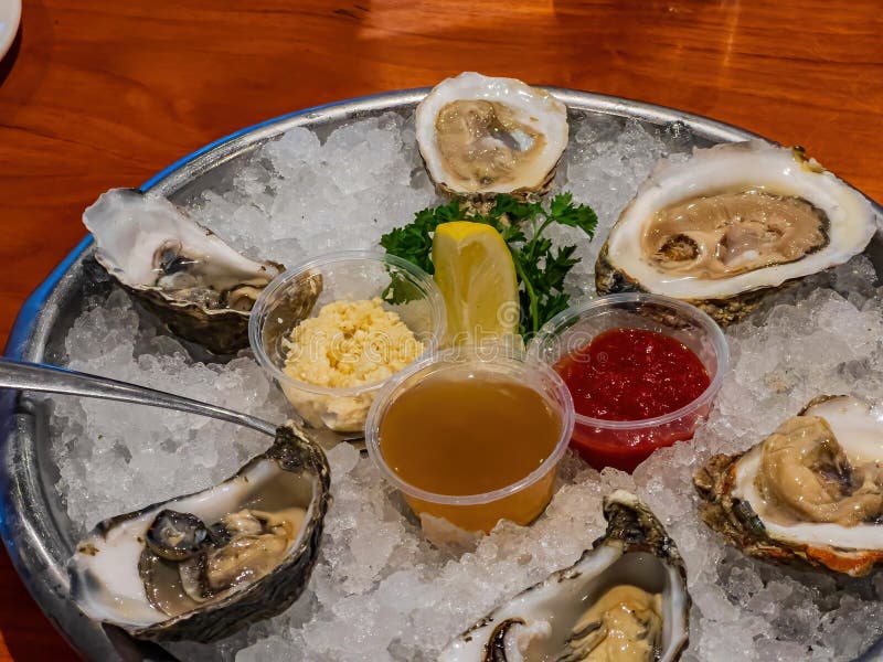 Close Up Shot of Many Half Shell Oyster Stock Image - Image of shot ...