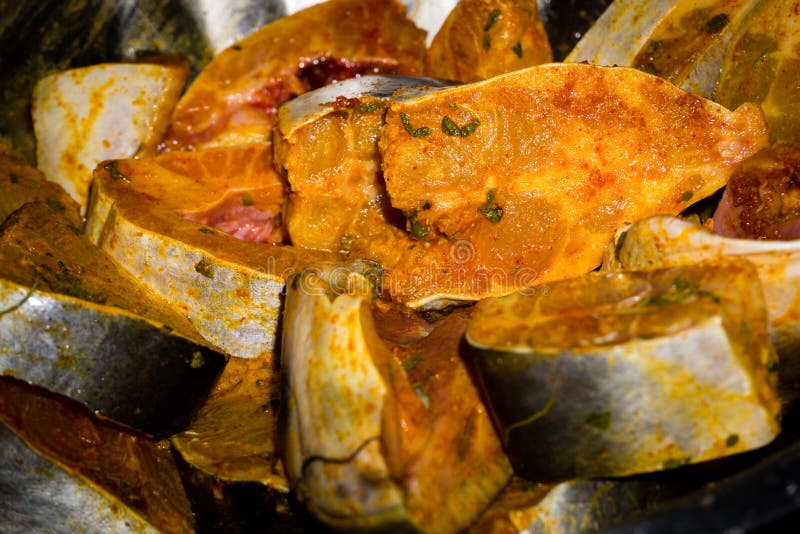 A Close Up Shot of Marinated Fish Pieces. it is Great Idea To Marinate ...