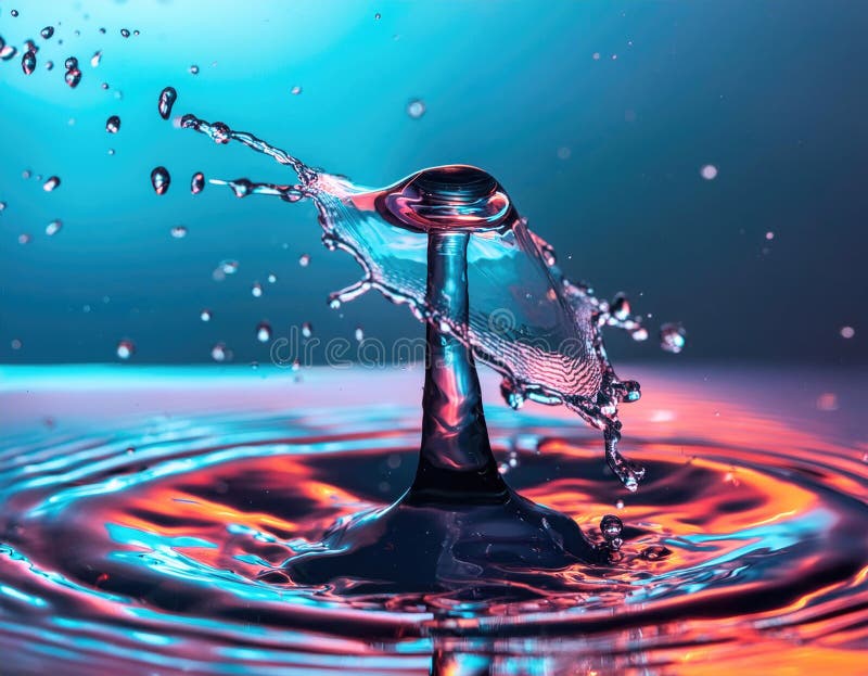 Close-up Shot of Mesmerizing Colliding Droplets Creating a Beautiful ...