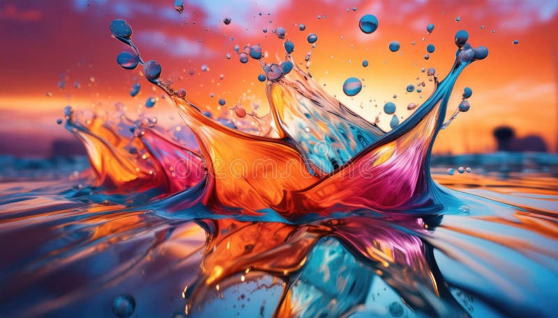 Close-up Shot of Mesmerizing Colliding Droplets Creating a Beautiful ...