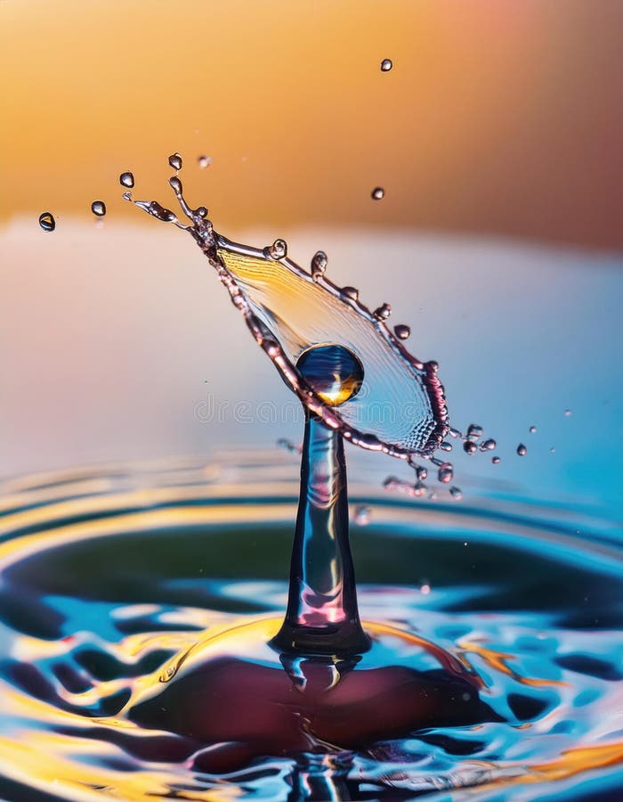 Close-up Shot of Mesmerizing Colliding Droplets Creating a Beautiful ...