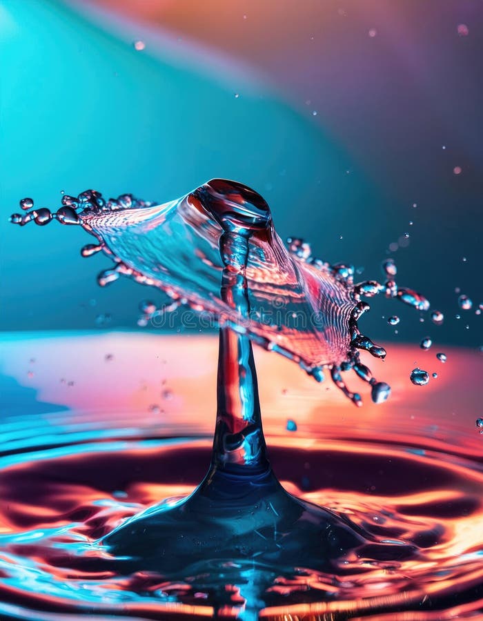 Close-up Shot of Mesmerizing Colliding Droplets Creating a Beautiful ...