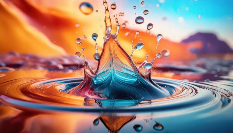 Close-up Shot of Mesmerizing Colliding Droplets Creating a Beautiful ...
