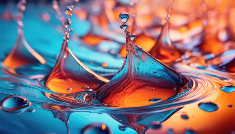 Close-up Shot of Mesmerizing Colliding Droplets Creating a Beautiful ...