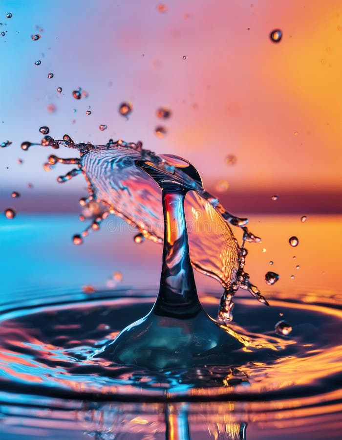 Close-up Shot of Mesmerizing Colliding Droplets Creating a Beautiful ...