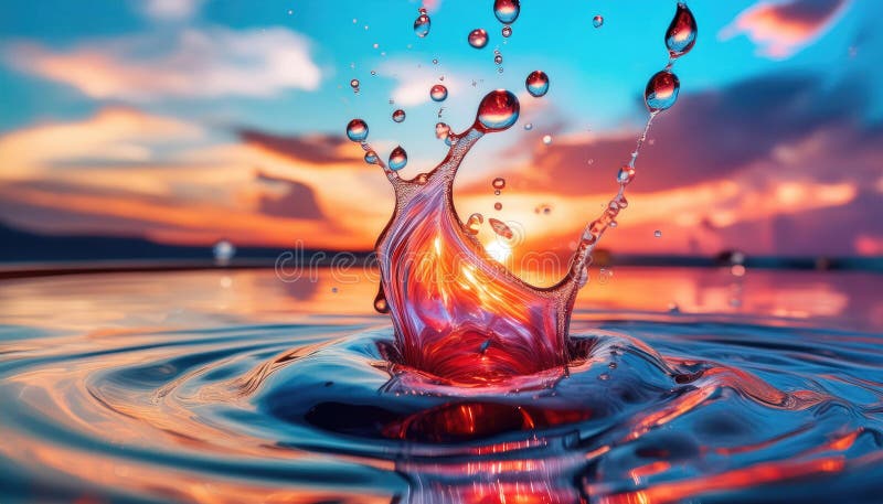 Close-up Shot of Mesmerizing Colliding Droplets Creating a Beautiful ...