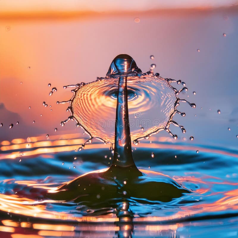 Close-up Shot of Mesmerizing Colliding Droplets Creating a Beautiful ...
