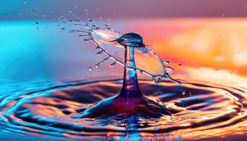Close-up Shot of Mesmerizing Colliding Droplets Creating a Beautiful ...