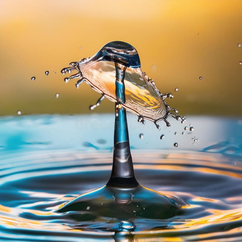 Close-up Shot of Mesmerizing Colliding Droplets Creating a Beautiful ...