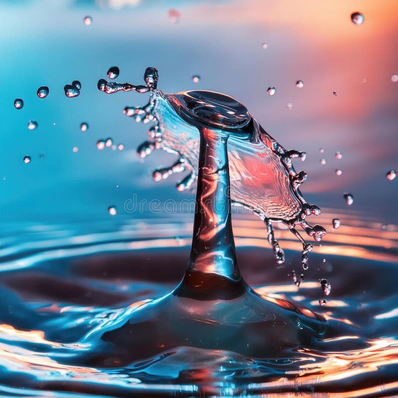 Close-up Shot of Mesmerizing Colliding Droplets Creating a Beautiful ...