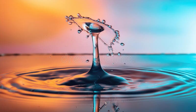 Close-up Shot of Mesmerizing Colliding Droplets Creating a Beautiful ...