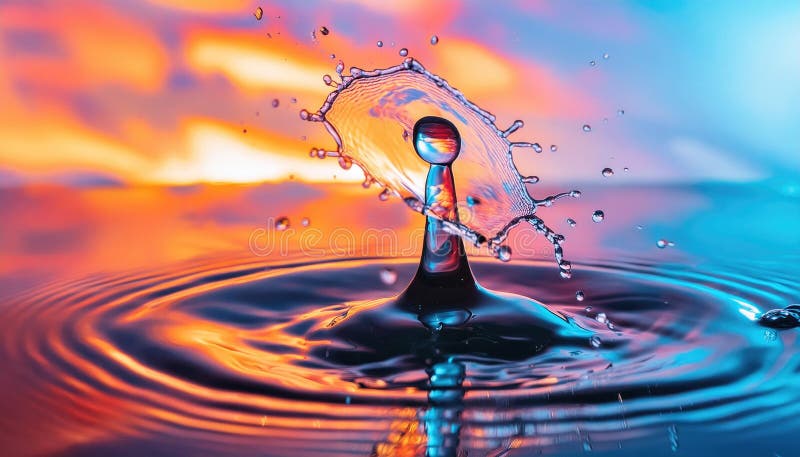 Close-up Shot of Mesmerizing Colliding Droplets Creating a Beautiful ...