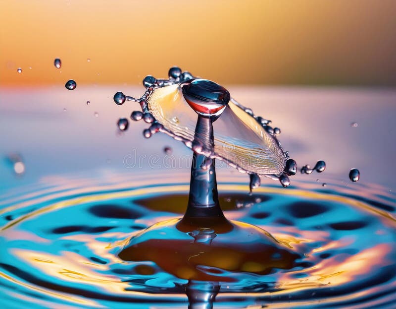 Close-up Shot of Mesmerizing Colliding Droplets Creating a Beautiful ...