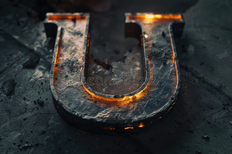 Close-up Shot of a Metal Letter U Stock Photo - Image of metal ...