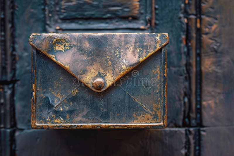 A Close-up Shot of a Metal Mailbox with Rusty Details and a Worn-out ...