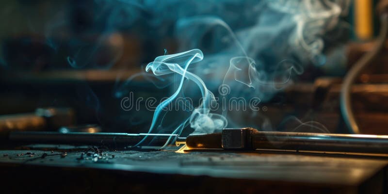 A Close-up Shot of a Metal Object Emitting Smoke Stock Image - Image of ...