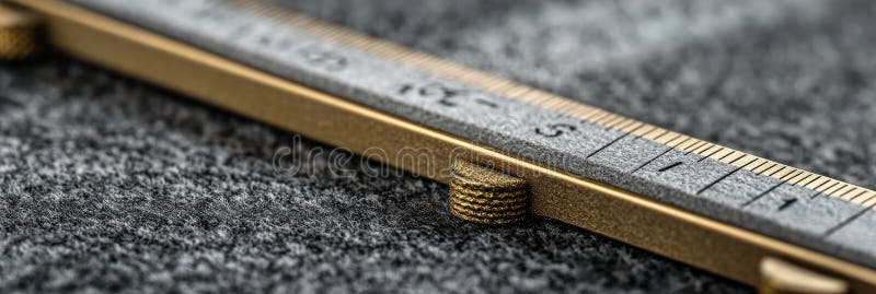 Close Up Shot of a Metal Ruler on a Rough Textured Surface Stock Image ...