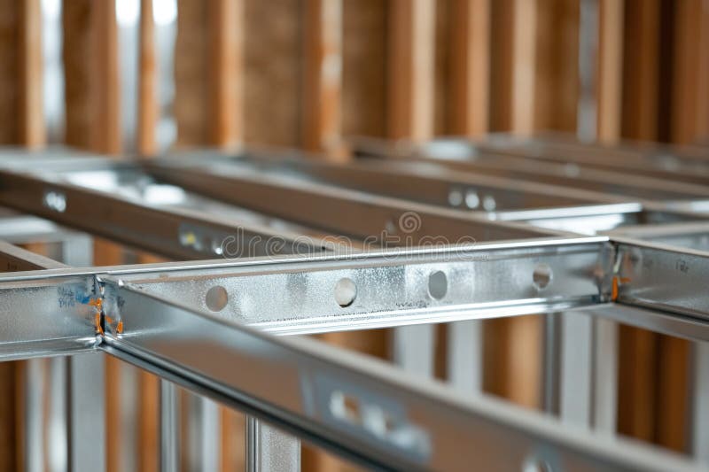A Close-up Shot of a Metal Structure within a Building Stock Photo ...
