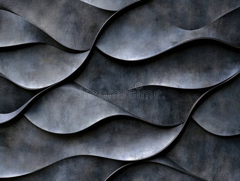 Metal Wall with Wave Pattern Stock Photo - Image of manufacturing ...