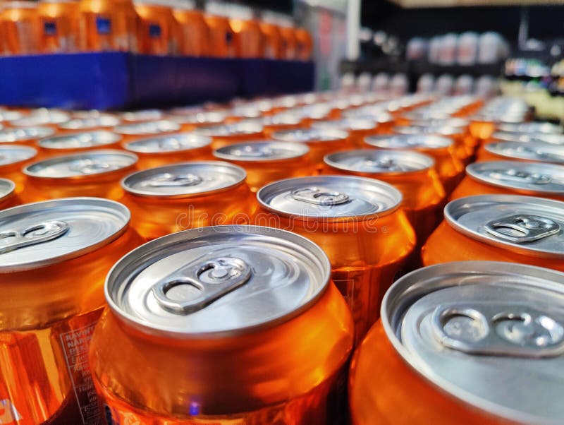 Metallic Cut Up Tin Cans in Bright Colours As an Abstract Background ...