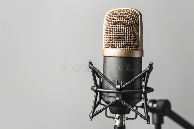 Close-up Shot of a Microphone on Its Stand, Ready for Use Stock Photo ...
