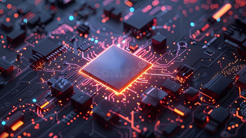 Computer Motherboard Electronic Circuit High Performance Microprocessor ...