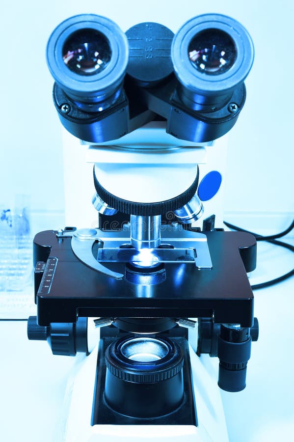 Close Up Shot of Microscope at the Blood Laboratory Stock Photo - Image ...