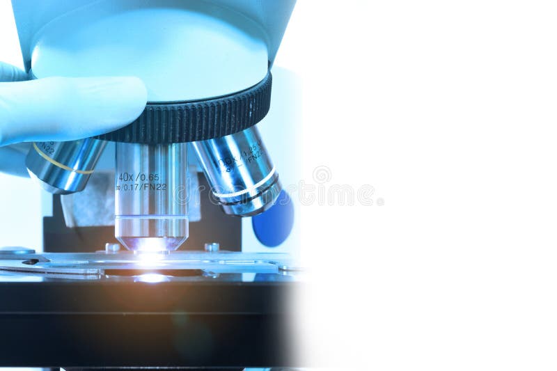 Close Up Shot of Microscope at the Blood Laboratory Stock Photo - Image ...