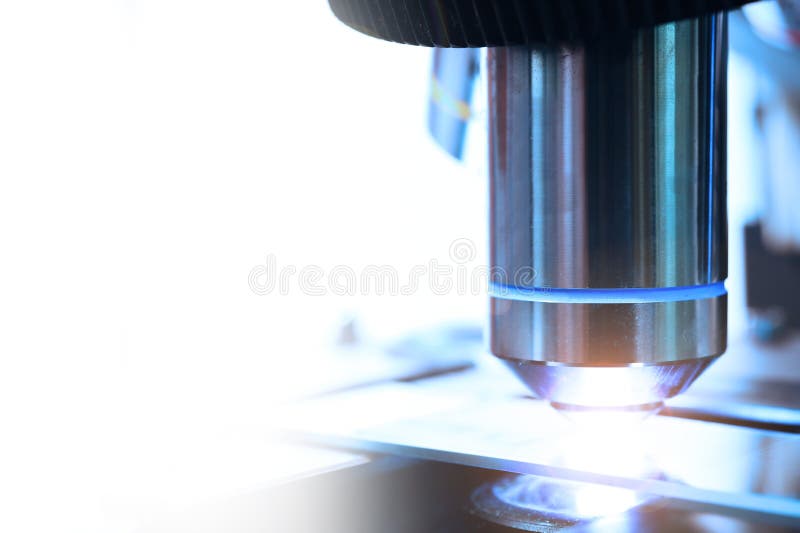 Close Up Shot of Microscope at the Blood Laboratory Stock Photo - Image ...