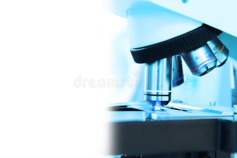 Close Up Shot of Microscope at the Blood Laboratory Stock Photo - Image ...