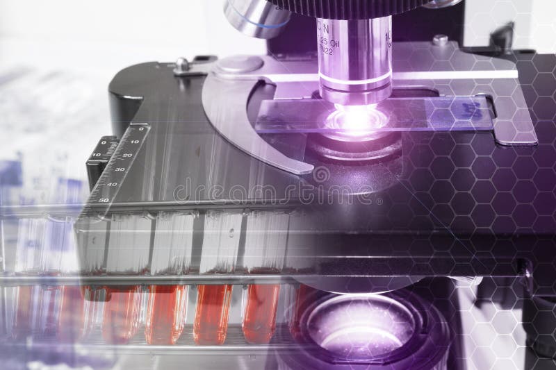 Close Up Shot of Microscope at the Blood Laboratory Stock Photo - Image ...