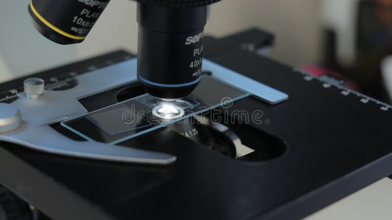 Close-up Shot of Microscope at Laboratory. Stock Footage - Video of ...