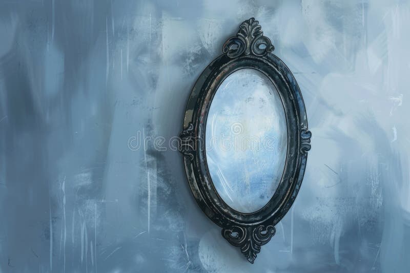 A Close-up Shot of a Mirror Hanging on a Wall, with No Reflection ...