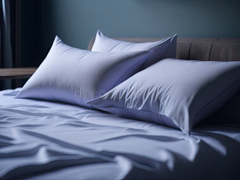 A Close Up Shot of a Mockup Bed in White Interior. Ai Generative Stock ...